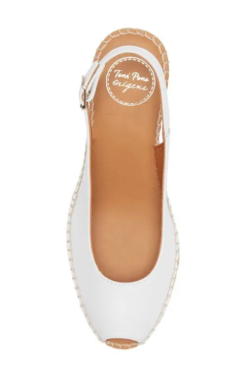 TONI PONS Croacia Espadrille Wedge - White Leather