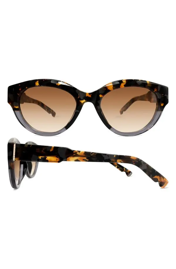 COCO AND BREEZY Peyton 53mm Gradient Oval Sunglasses