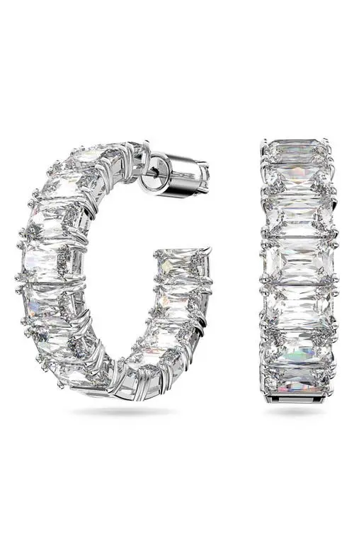 SWAROVSKI Matrix Hoop Earrings - Silver/clear Crystal