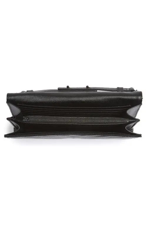 Saint Laurent Monogram Quilted Leather Wallet On A Chain - Nero