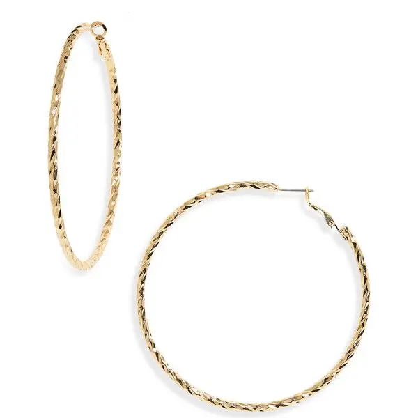 Nordstrom Textured Hoop Earrings - Gold