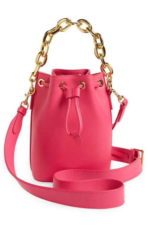 Mcm Mini Drawstring Leather Bucket Bag