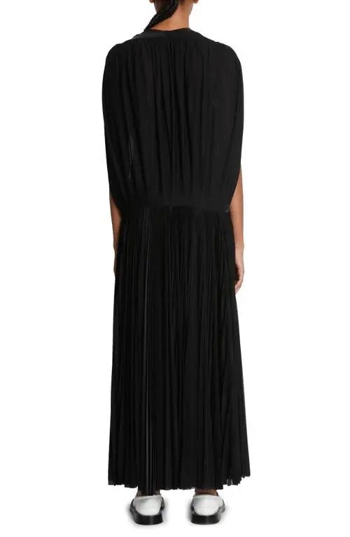 Proenza Schouler Pleated Cape Sleeve Gauze Jersey Dress