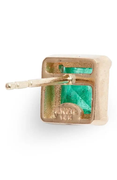 Anzie Cleo Melia Carre Emerald Stud Earrings
