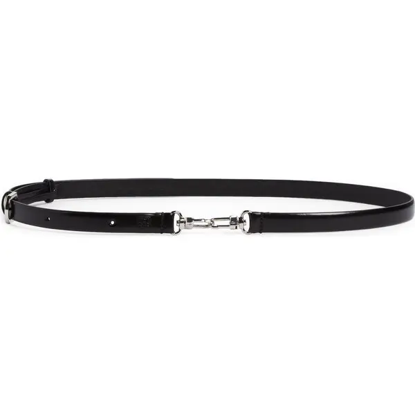TOTEME Croc Embossed Leather Belt - Black