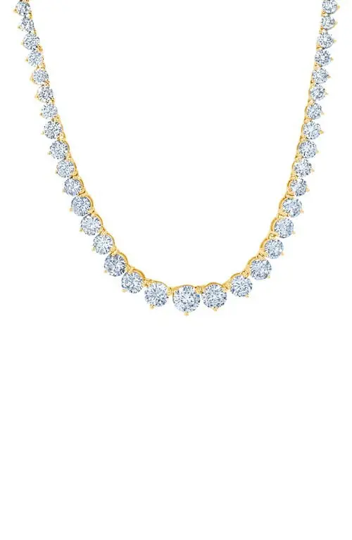 CRISLU Graduated Cubic Zirconia Tennis Necklace - Gold