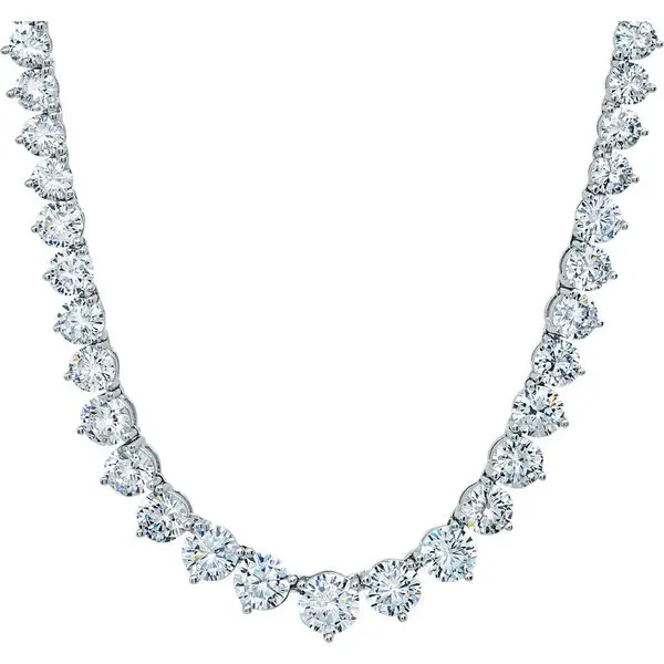 CRISLU Graduated Cubic Zirconia Tennis Necklace - Platinum