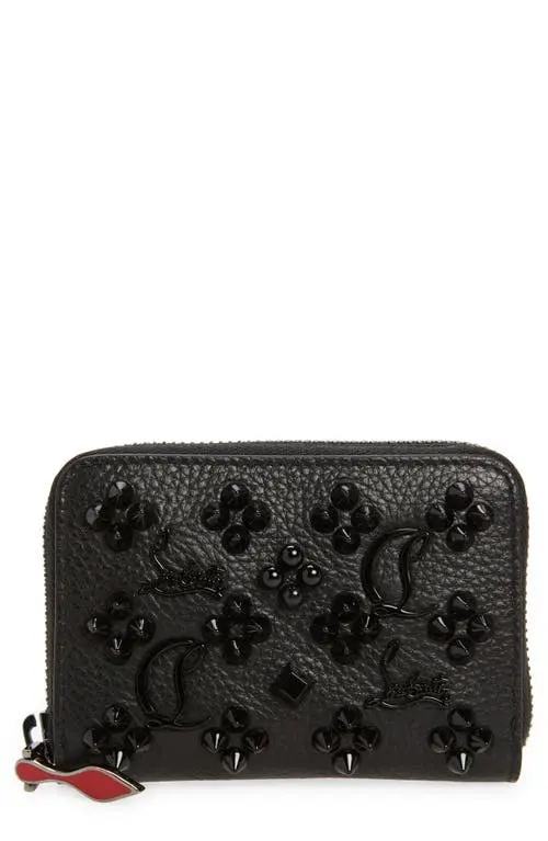 CHRISTIAN LOUBOUTIN Panettone Leather Coin Purse - Black/ultrablack