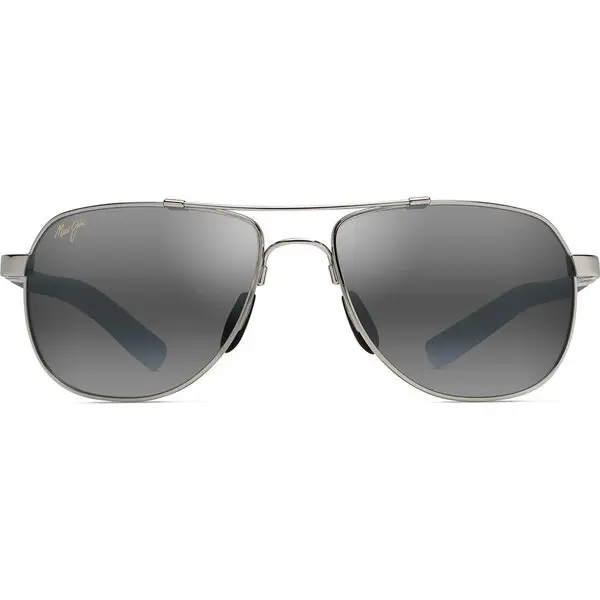 Maui Jim Aviator Sunglasses - Silver/blue/light Blue