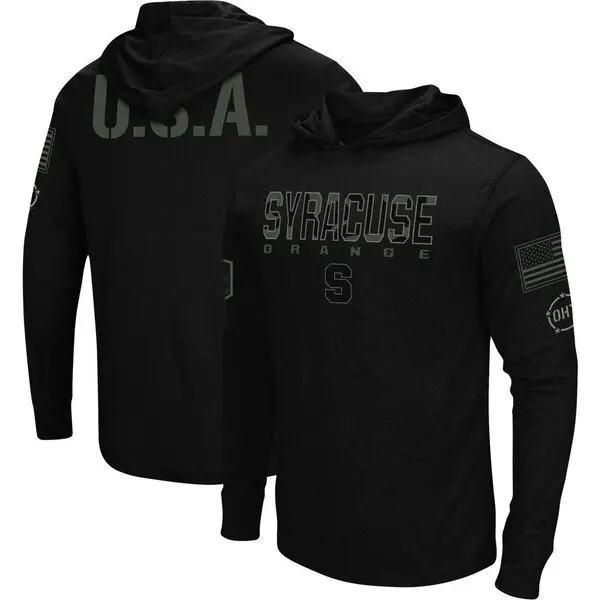 COLOSSEUM Syracuse Orange Oht Military Appreciation Hoodie Long Sleeve T-shirt - Black