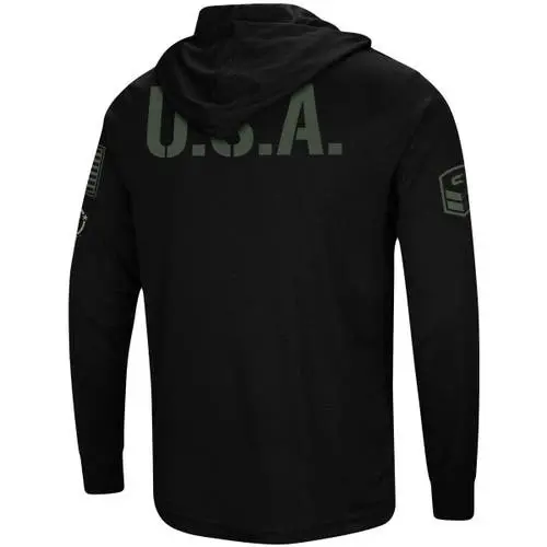 COLOSSEUM Michigan State Spartans Oht Military Appreciation Long Sleeve Hoodie T-shirt - Black