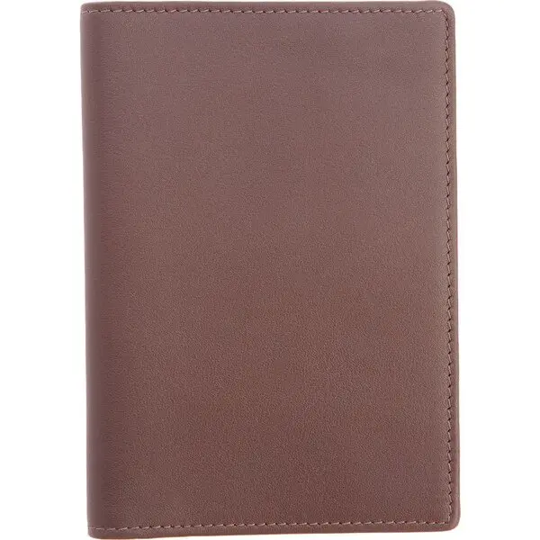 ROYCE NEW YORK Rfid Leather Passport Case - Brown