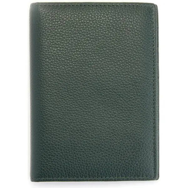 ROYCE NEW YORK Rfid Leather Passport Case - Dark Green