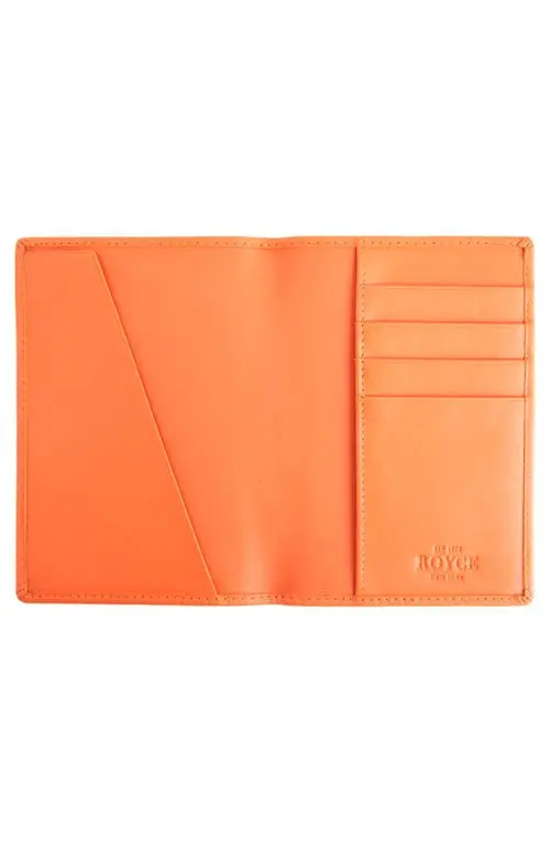 ROYCE NEW YORK Rfid Leather Passport Case - Orange