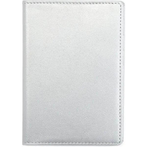 ROYCE NEW YORK Rfid Leather Passport Case - Silver