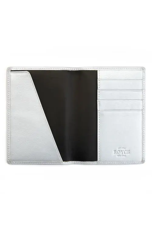 ROYCE NEW YORK Rfid Leather Passport Case - Silver