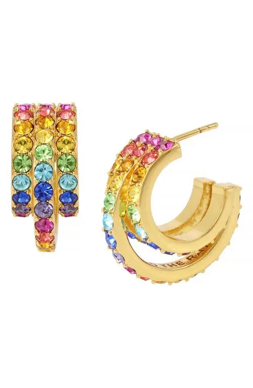 Kurt Geiger Three Row Pavé Hoop Earrings