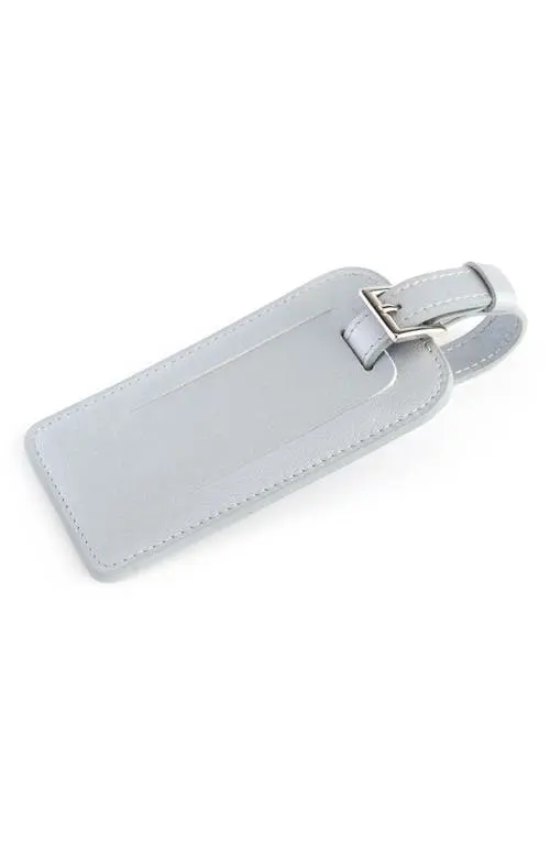 ROYCE NEW YORK Leather Luggage Tag - Silver