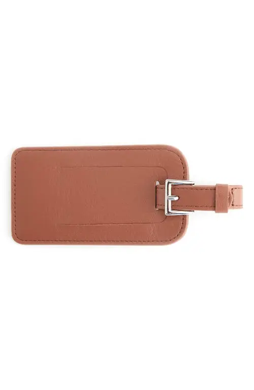 ROYCE NEW YORK Leather Luggage Tag - Tan