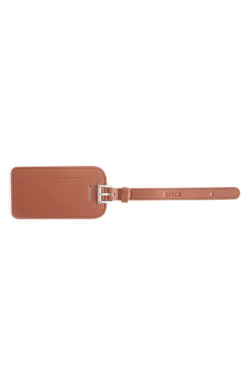 ROYCE NEW YORK Leather Luggage Tag - Tan