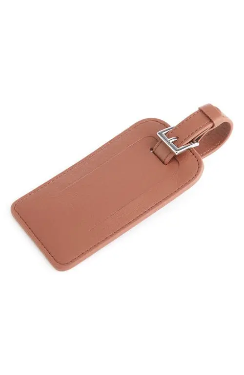 ROYCE NEW YORK Leather Luggage Tag - Tan