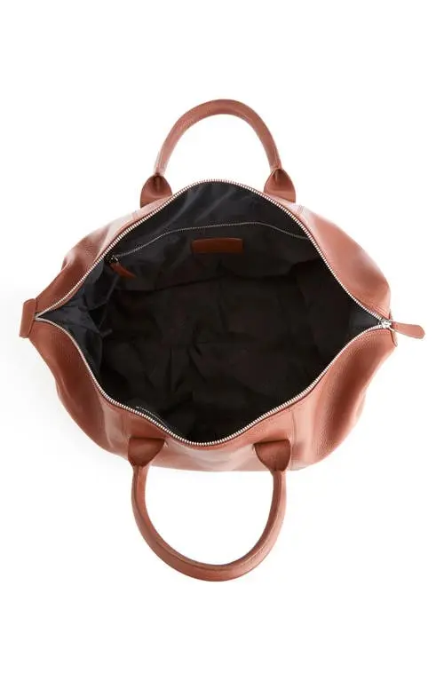 ROYCE NEW YORK Leather Duffle Bag - Tan