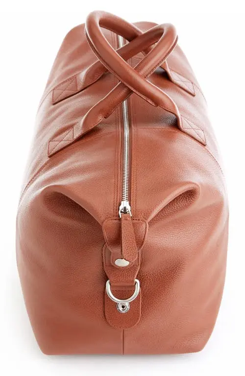 ROYCE NEW YORK Leather Duffle Bag - Tan