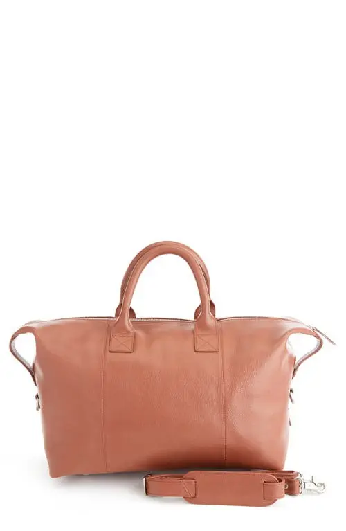 ROYCE NEW YORK Leather Duffle Bag - Tan