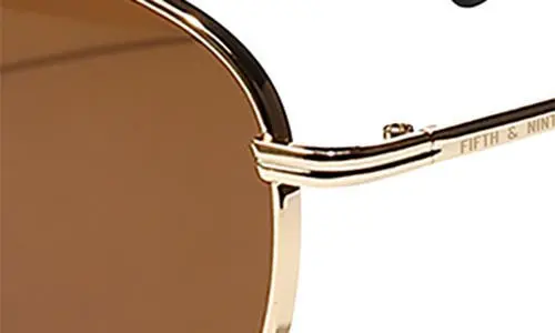 FIFTH & NINTH Jackson Round Frame Sunglasses - Gold/brown