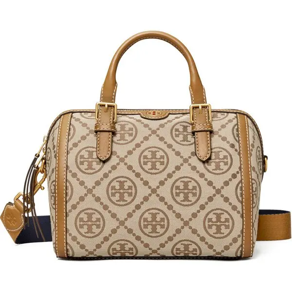 Tory Burch T Monogram Jacquard Barrel Shoulder Bag
