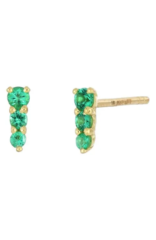 Bony Levy El Mar Emerald Stick Stud Earrings - 18ky