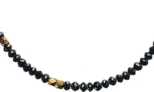 Sethi Couture Noir Diamond & Gold Beaded Necklace