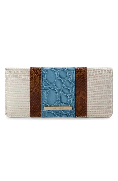 Brahmin Ady' Croc Embossed Continental Wallet - Blue
