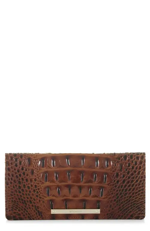Brahmin Ady' Croc Embossed Continental Wallet - Pecan