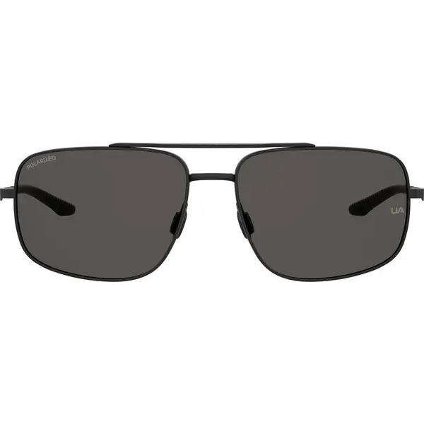 Under Armour 59mm Polarized Aviator Sunglasses - Matte Black