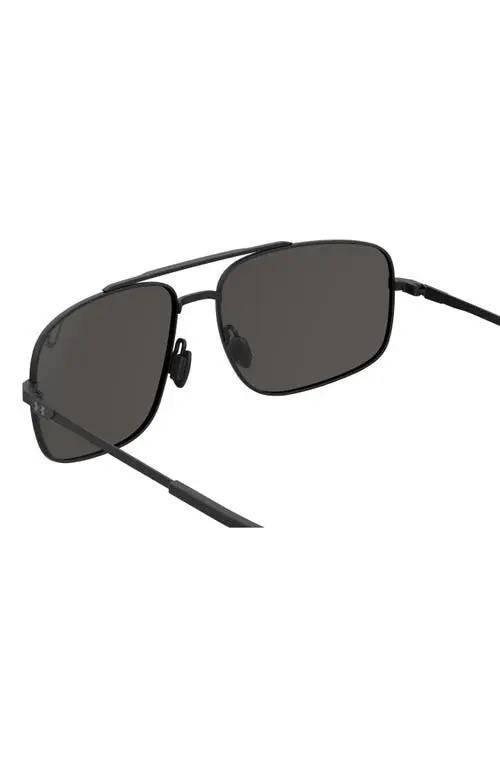 Under Armour 59mm Polarized Aviator Sunglasses - Matte Black