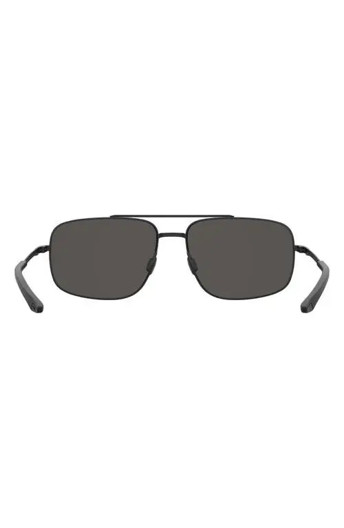 Under Armour 59mm Polarized Aviator Sunglasses - Matte Black
