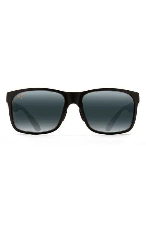 Maui Jim Rectangular Sunglasses - Matte Black