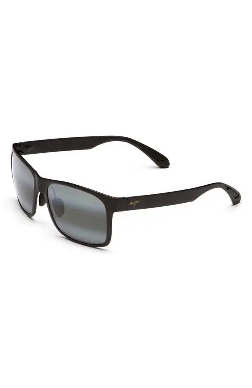 Maui Jim Rectangular Sunglasses - Matte Black