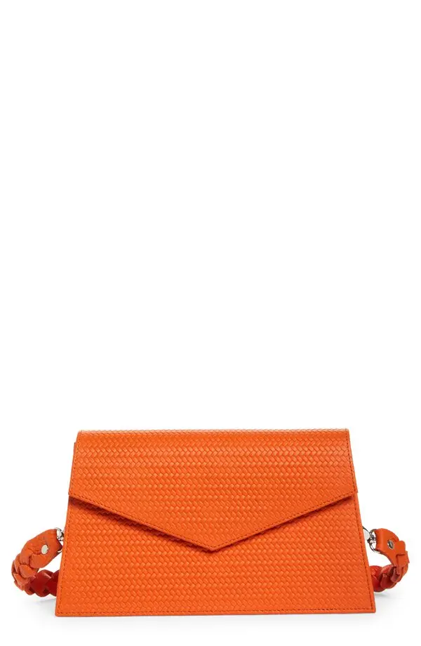 ANIMA IRIS Zaya Woven Leather Shoulder Bag - Tangerine Delight