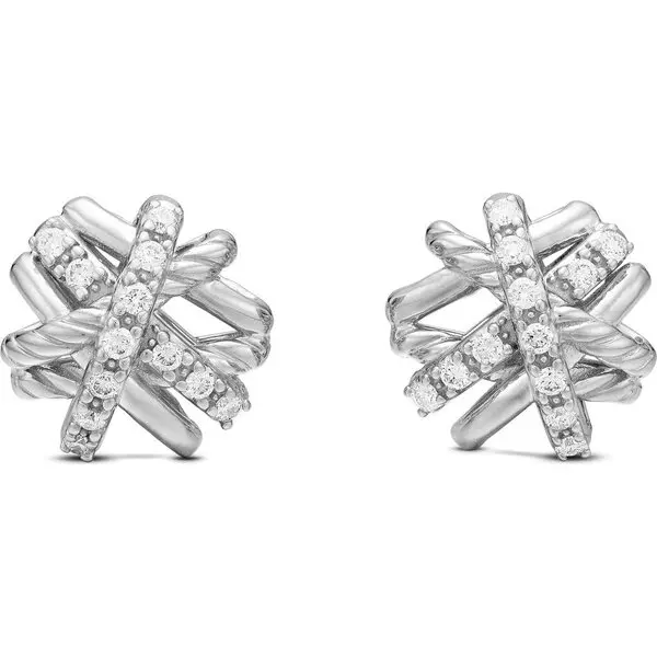 David Yurman Crossover Stud Earrings - Silver/gold