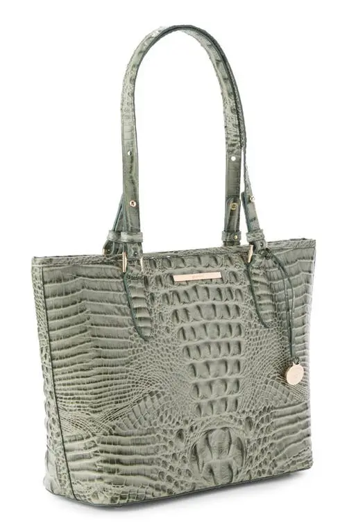 Brahmin Medium Asher Croc Embossed Leather Tote - Softgrass