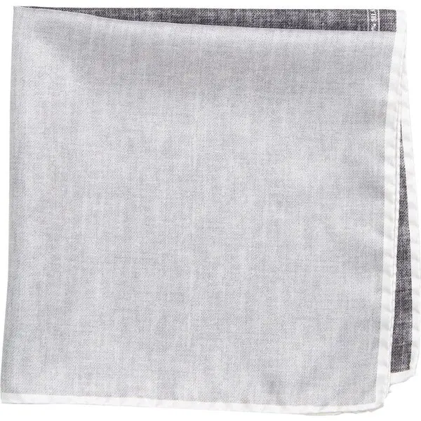 Nordstrom Colorblock Silk Pocket Square - Black