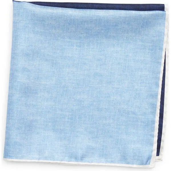 Nordstrom Colorblock Silk Pocket Square - Navy
