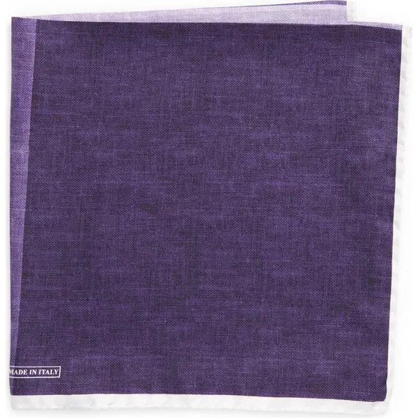 Nordstrom Colorblock Silk Pocket Square - Purple