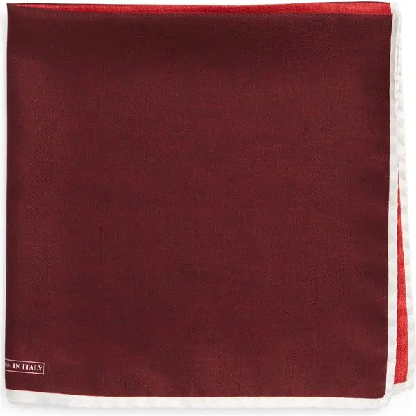 Nordstrom Colorblock Silk Pocket Square - Red