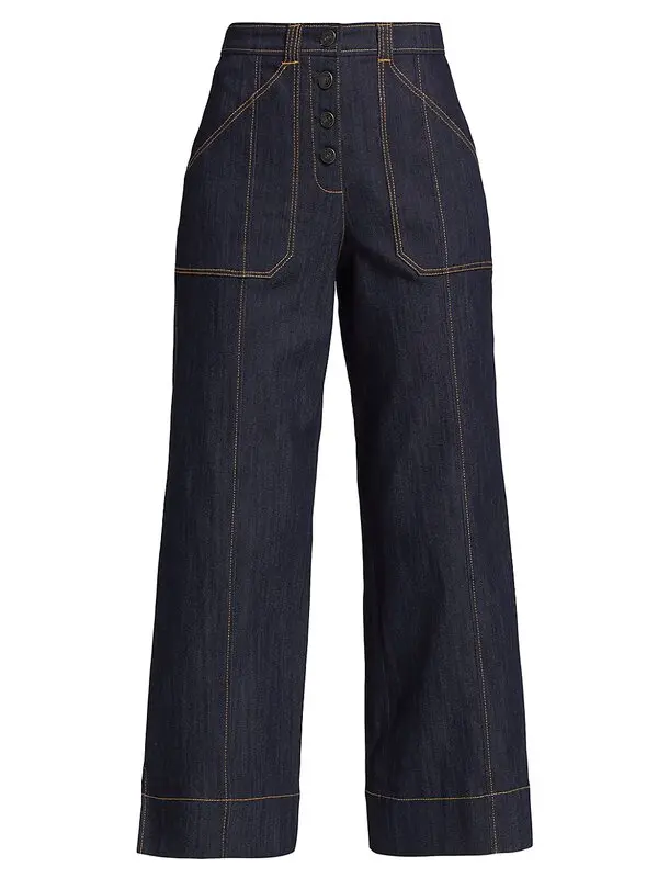 Cinq À Sept Benji Mid-rise Wide-leg Jeans