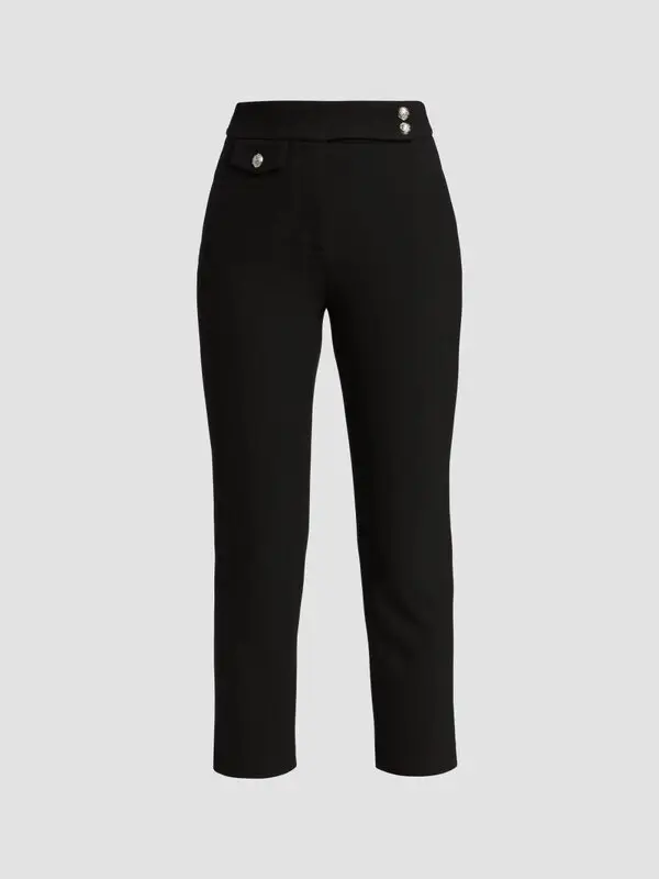Veronica Beard Renzo Ankle Crop Pants - Black