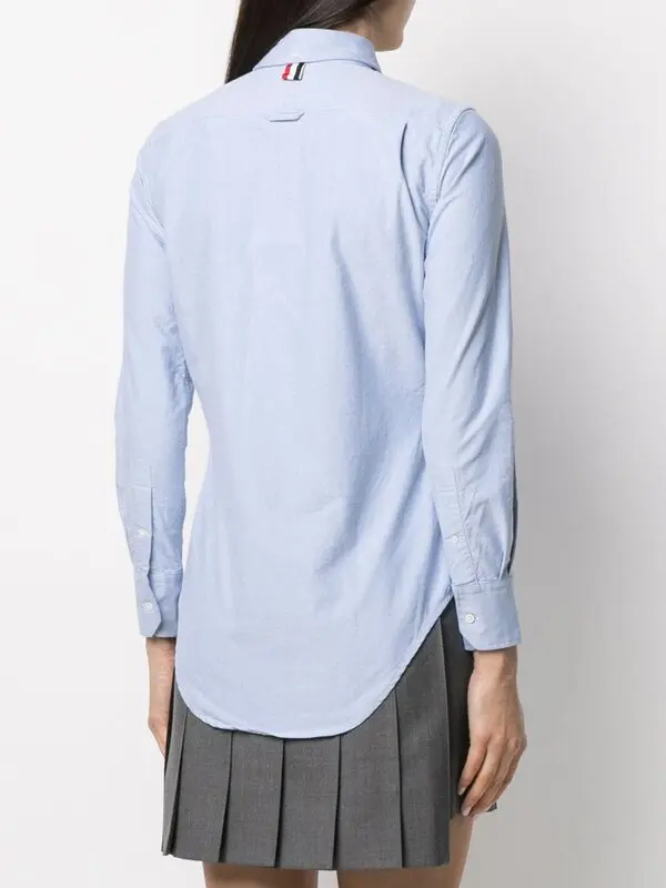 Thom Browne Logo-patch Long-sleeve Shirt