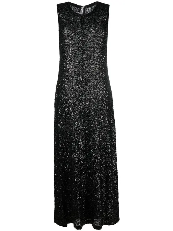 Norma Kamali Sequin-embellished Swing Dress - Black